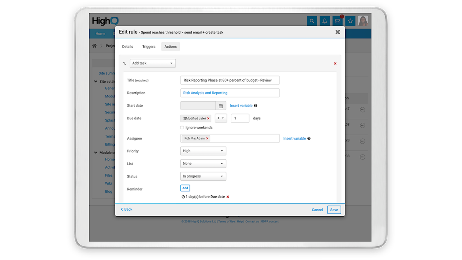 Legal Workflow and Process Automation - HighQ | Thomson Reuters