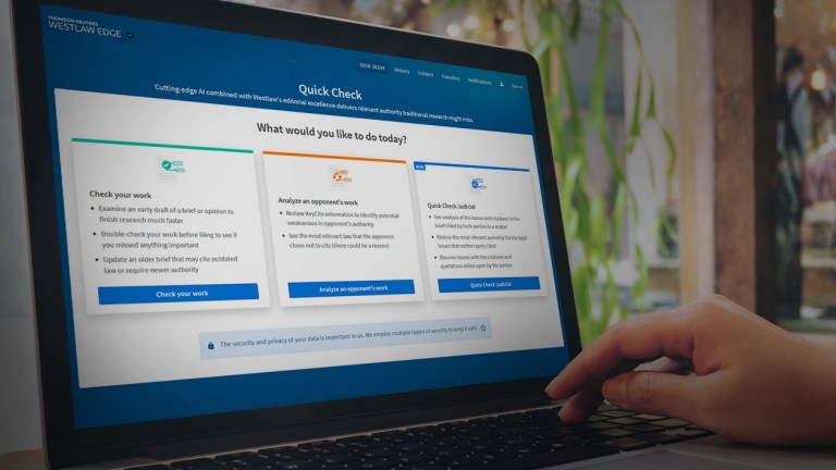 Introducing Quick Check on Westlaw Edge | Thomson Reuters
